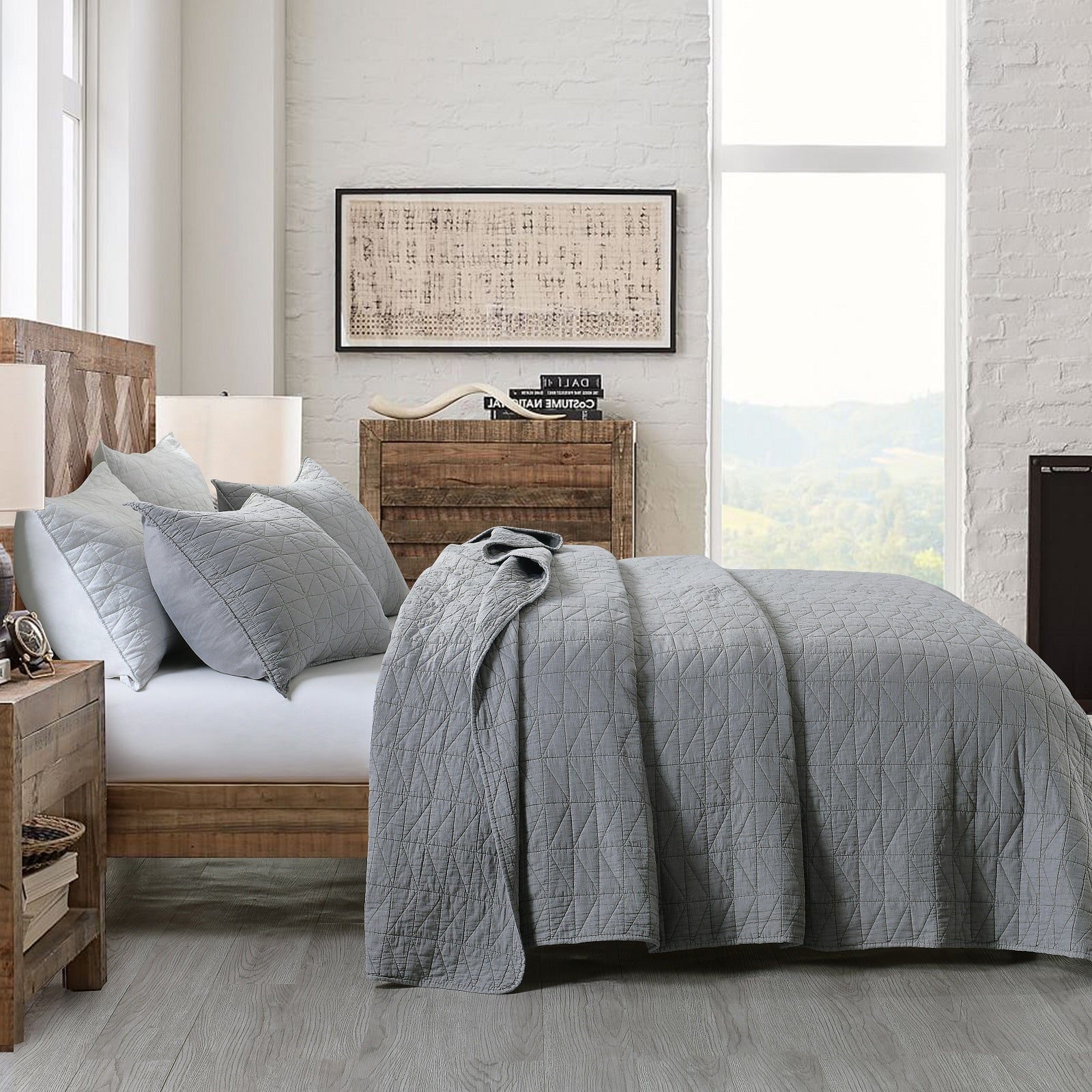Triangle Stone Washed Quilt Set – HORIMOTE HOME